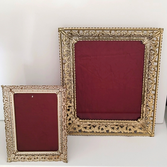 Vintage | Accents | 7s 80s Metal Vintage Ornate Filigree Picture Frames ...